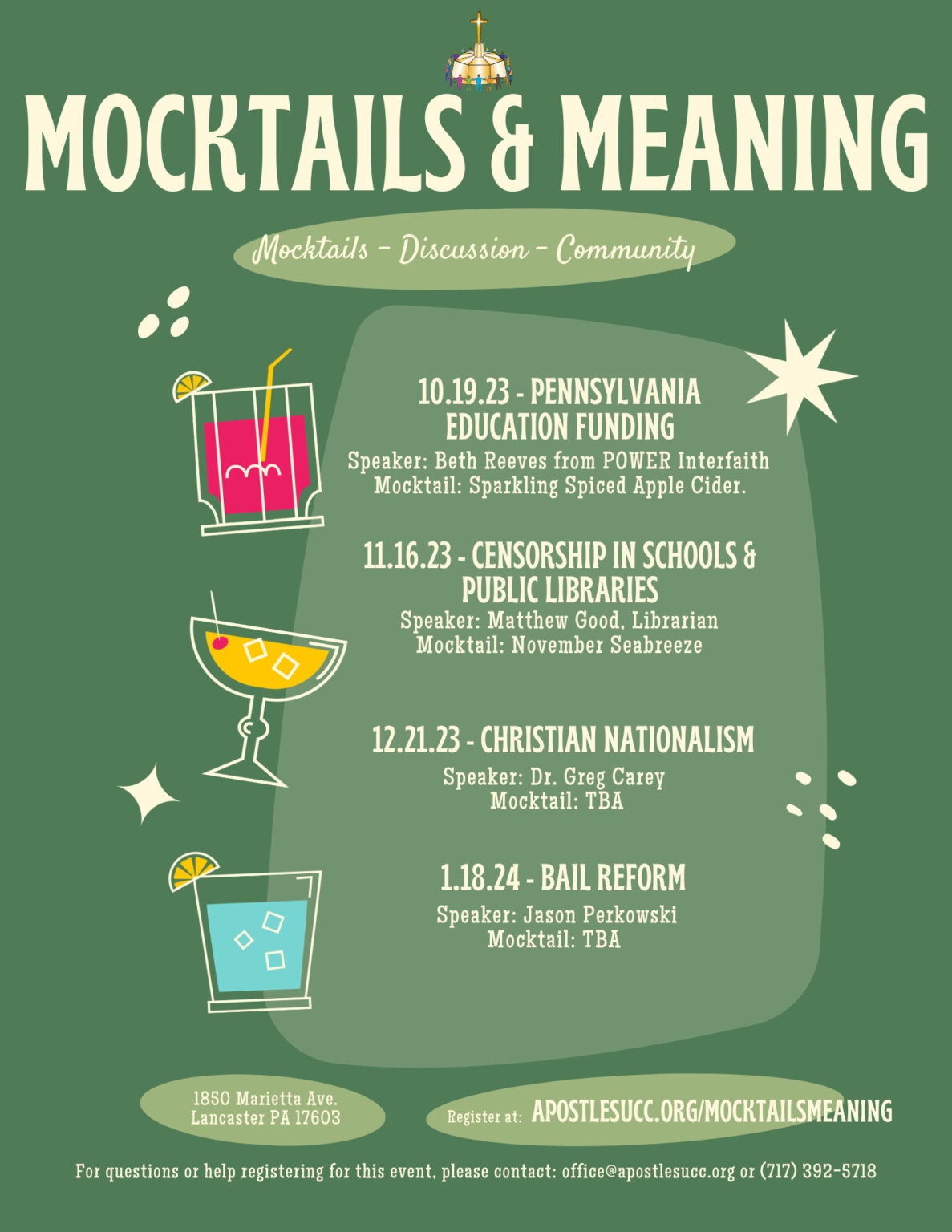 Mocktails & Meaning - Church of the Apostles, Lancaster, Pa